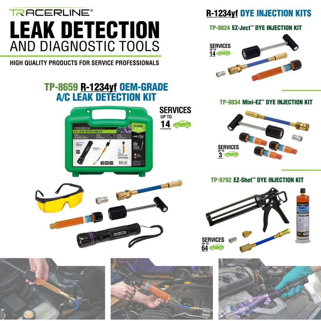 R-1234yf Dye Products and Leak Detection Kits from Tracerline® R-1234yf Dye Products and Leak Detection Kits from Tracerline®